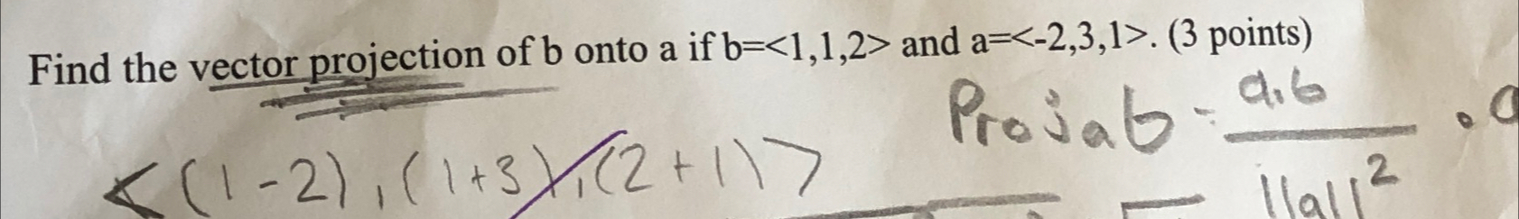 Solved Find the vector projection of b ﻿onto a if b= | Chegg.com