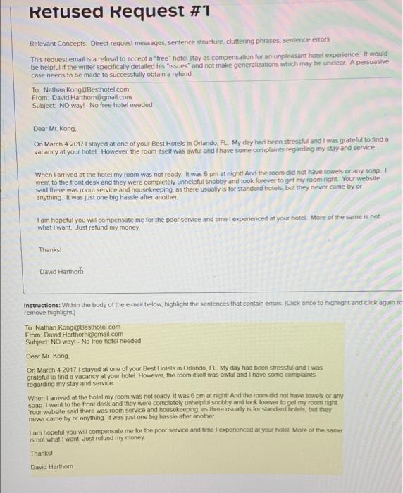 Solved Refused Request #1 Relevant Concepts: Direct-request | Chegg.com