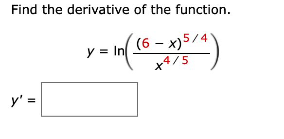 Solved Find the derivative of the | Chegg.com