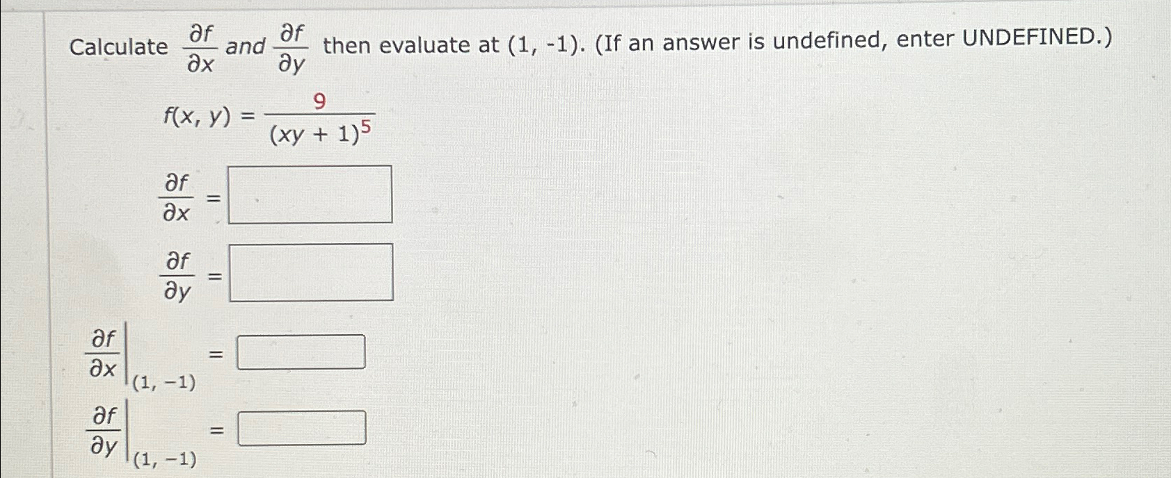 Solved Calculate delfdelx ﻿and delfdely ﻿then evaluate at | Chegg.com