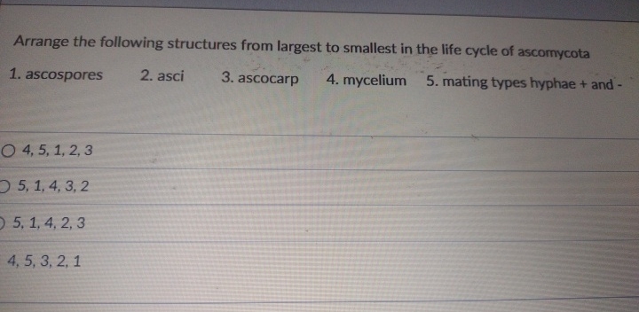 Solved Arrange the following structures from largest to | Chegg.com