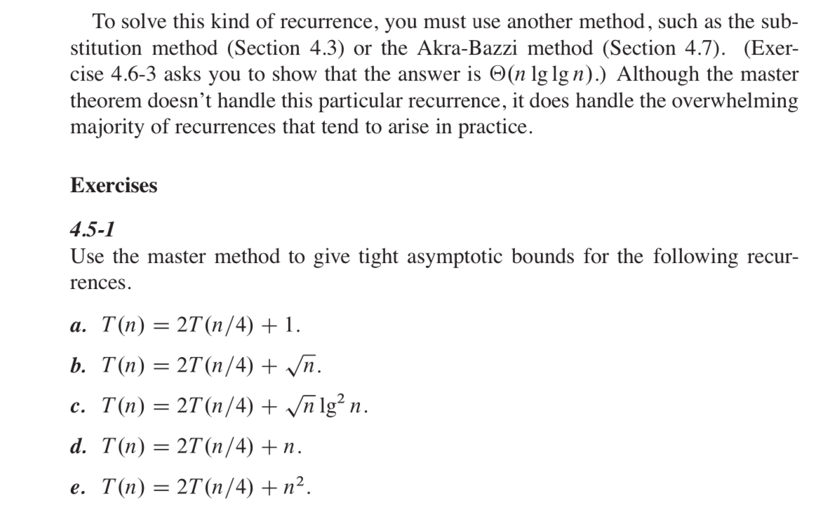Solved To solve this kind of recurrence, you must use | Chegg.com
