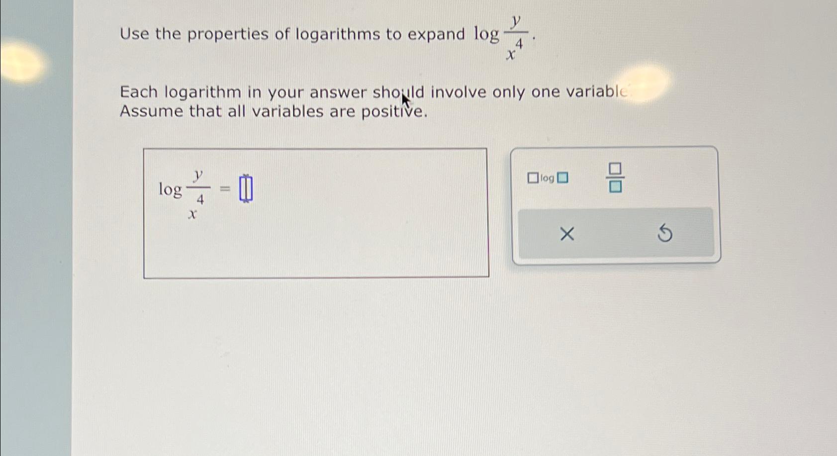 Solved Use the properties of logarithms to expand | Chegg.com