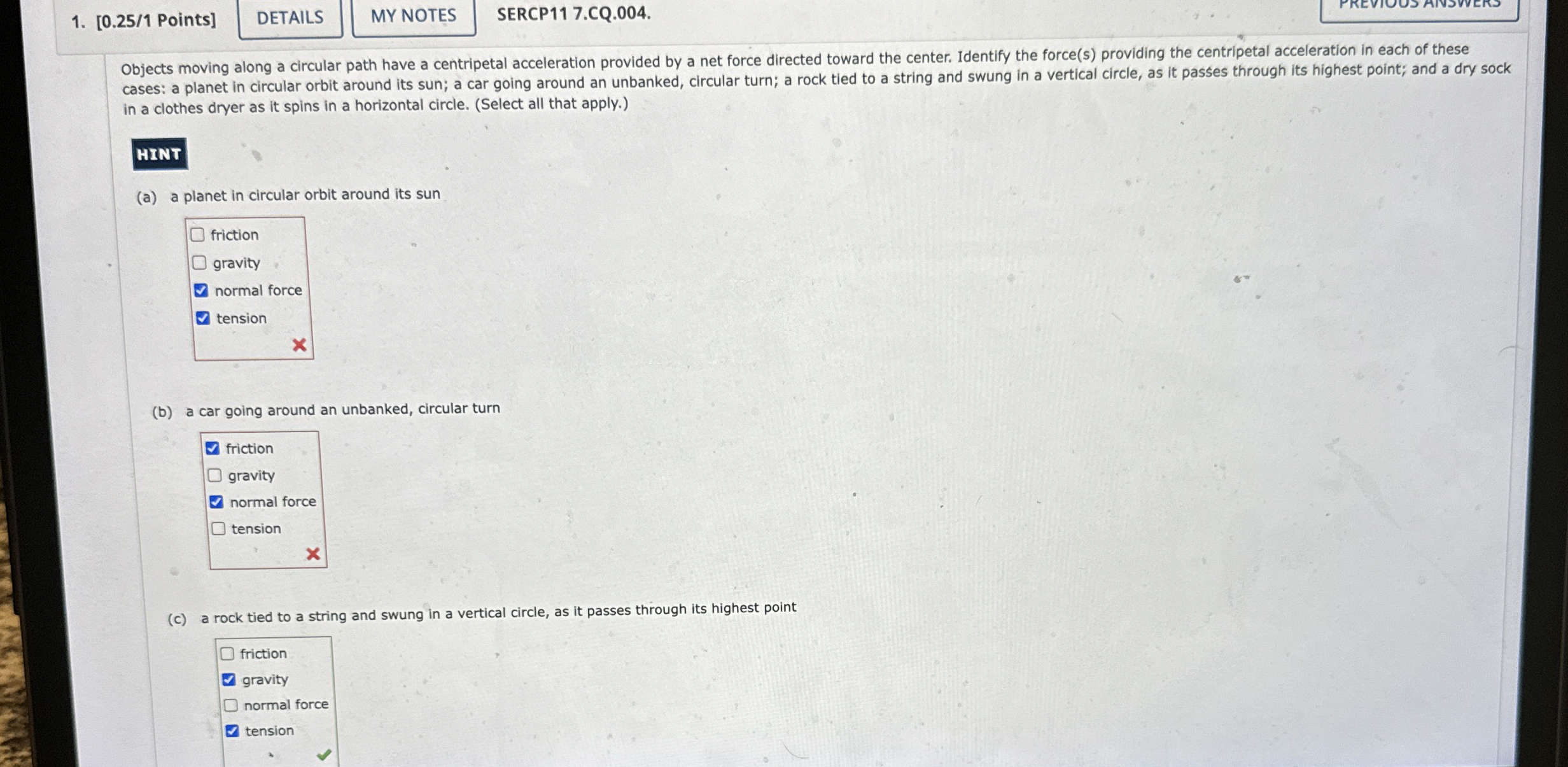 Solved by an EXPERT [0.25/1 ﻿Points]SERCP11 7.CQ. 004.Objects moving | Chegg.com