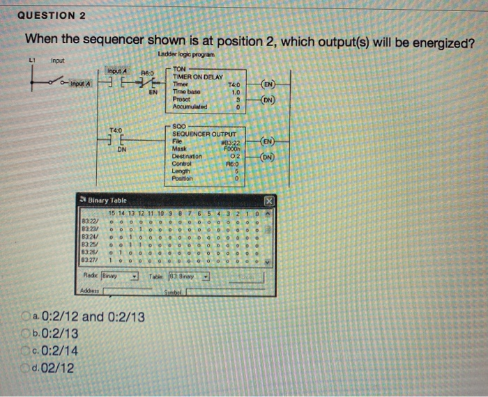Solved QUESTION 2 When the sequencer shown is at position 2, | Chegg.com