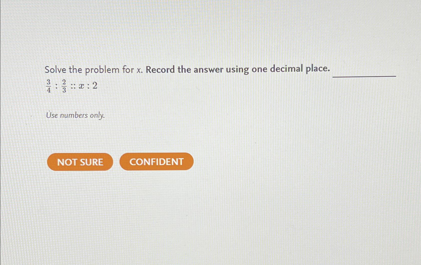 Solved Solve the problem for x. ﻿Record the answer using one | Chegg.com