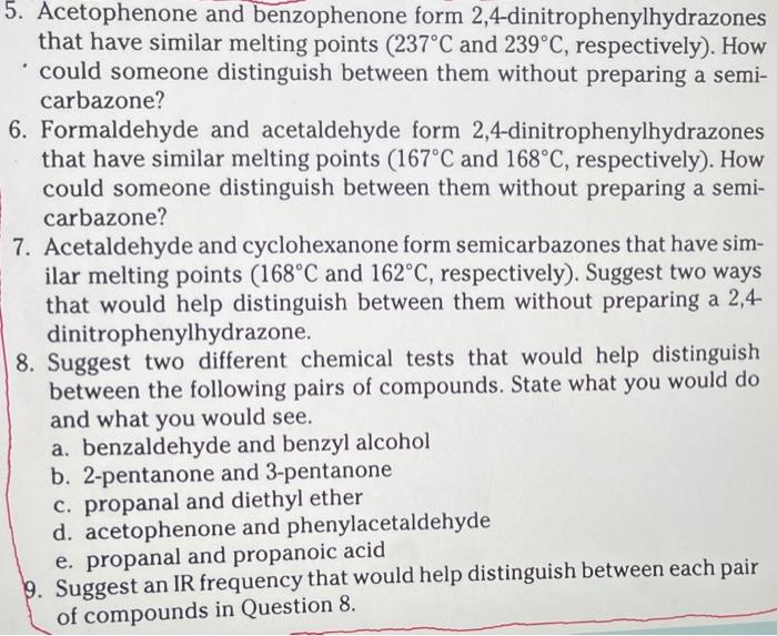 Solved . 5. Acetophenone and benzophenone form | Chegg.com