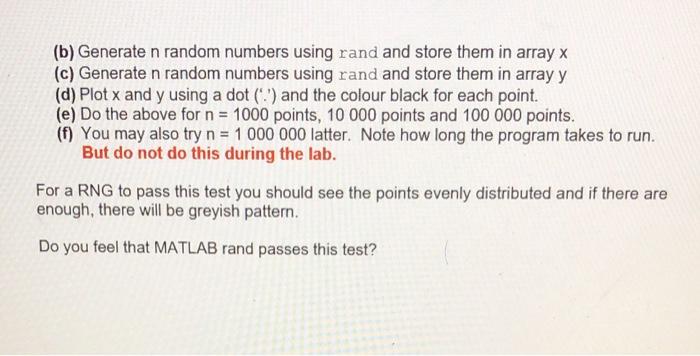 Solved Part D: MATLAB: Plotting 8) The Random Number | Chegg.com