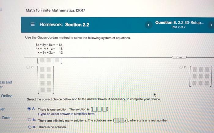 Solved Math 15 Finite Mathematics 12017 Homework: Section | Chegg.com