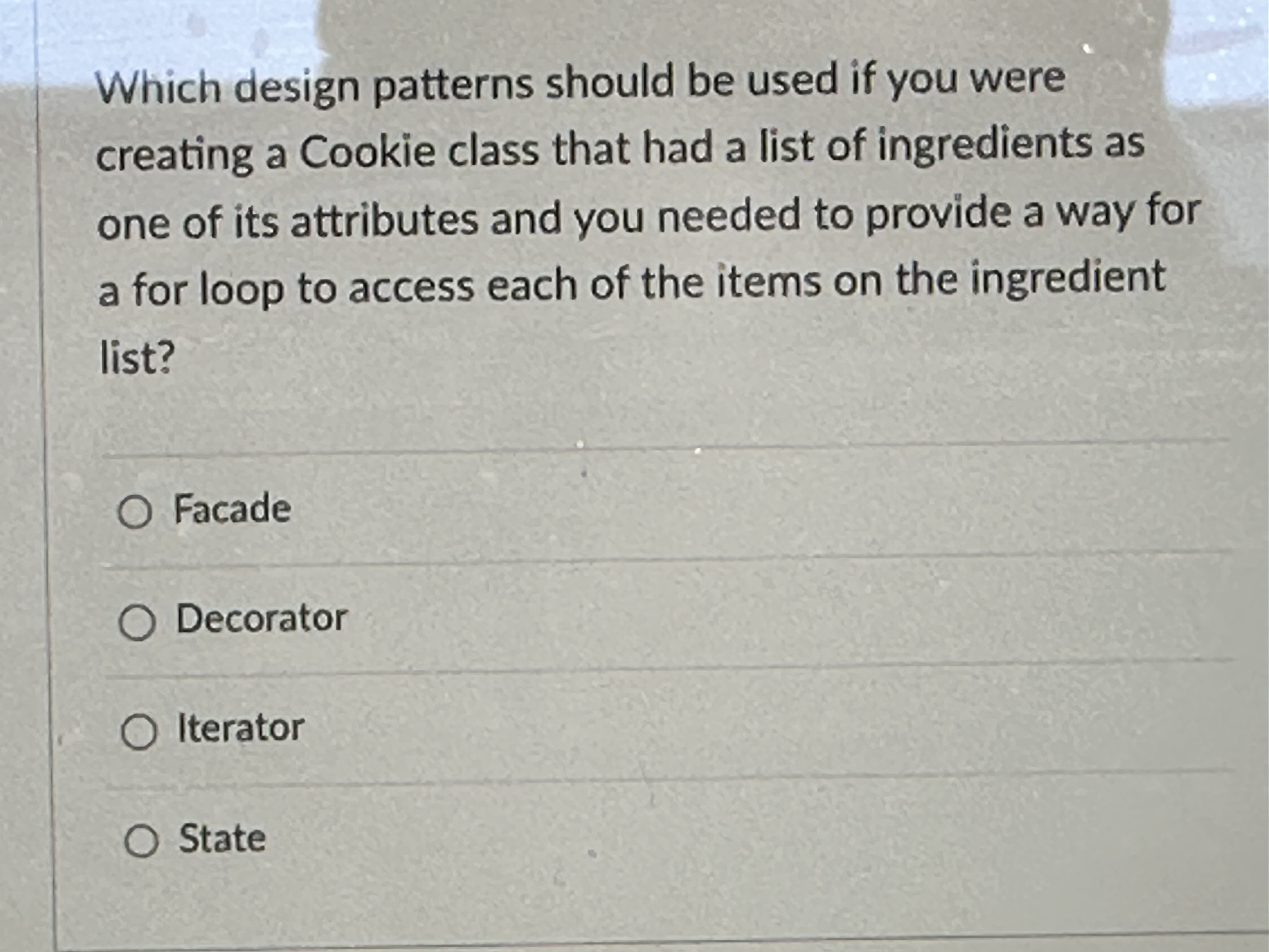 Solved Which design patterns should be used if you | Chegg.com