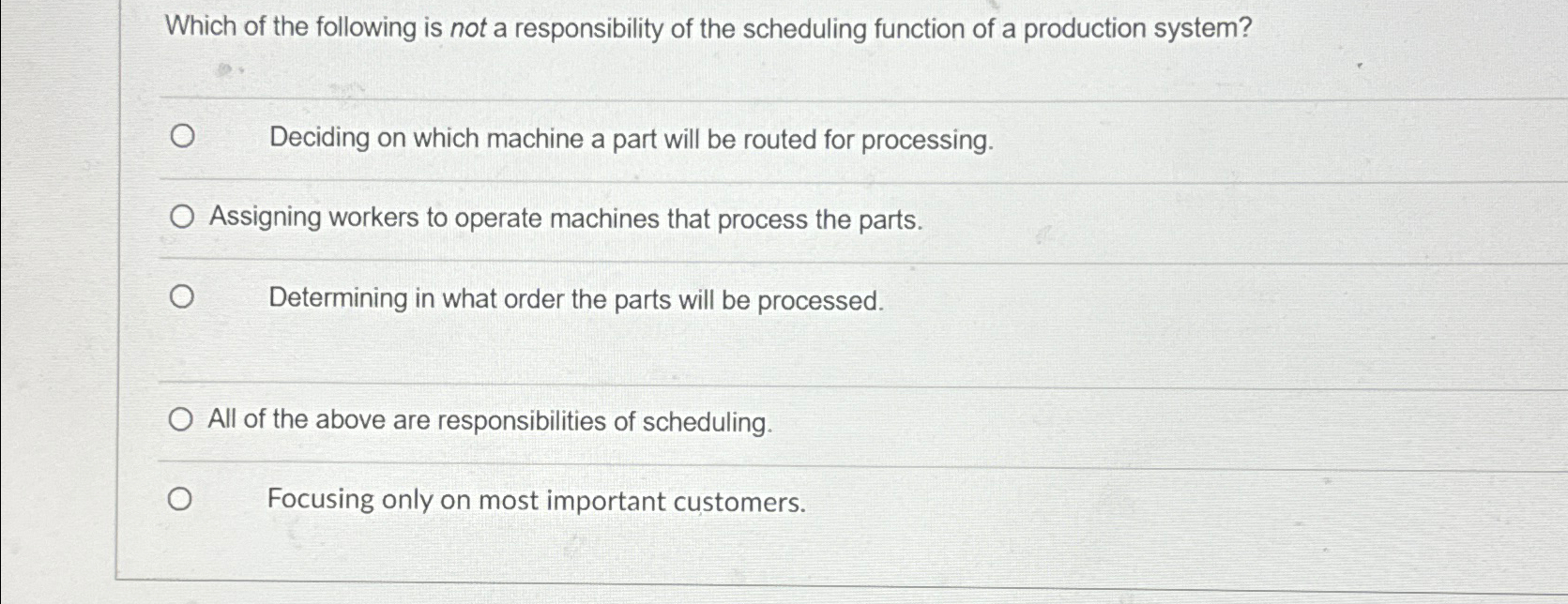 Solved Which of the following is not a responsibility of the | Chegg.com