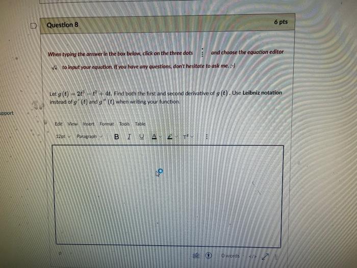 Solved D Question 8 6 Pts When Typing The Answer In The Box 