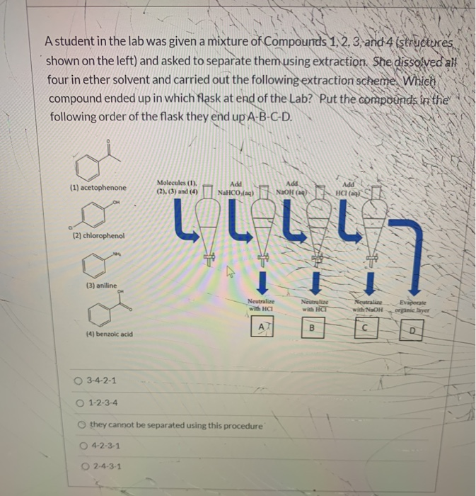 Solved A student in the lab was given a mixture of Compounds | Chegg.com