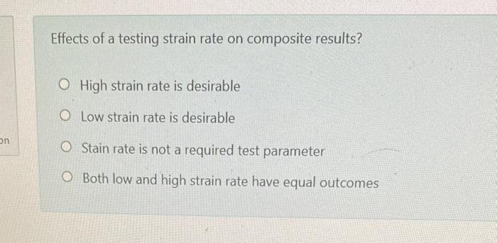 Solved Effects of a testing strain rate on composite | Chegg.com