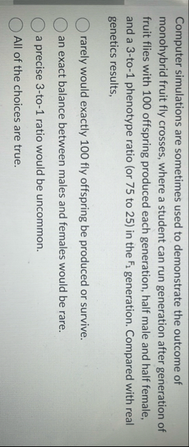 Solved Computer simulations are sometimes used to | Chegg.com