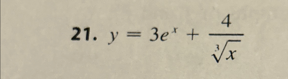 Solved y=3ex+4x3 ﻿Diffrentiate the equation | Chegg.com