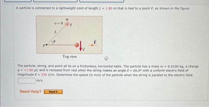 Solved A particle is connected to a lightweight cord of | Chegg.com