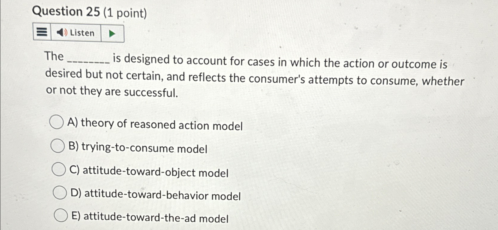 Solved Question 25 (1 ﻿point)ListenThe is designed to | Chegg.com