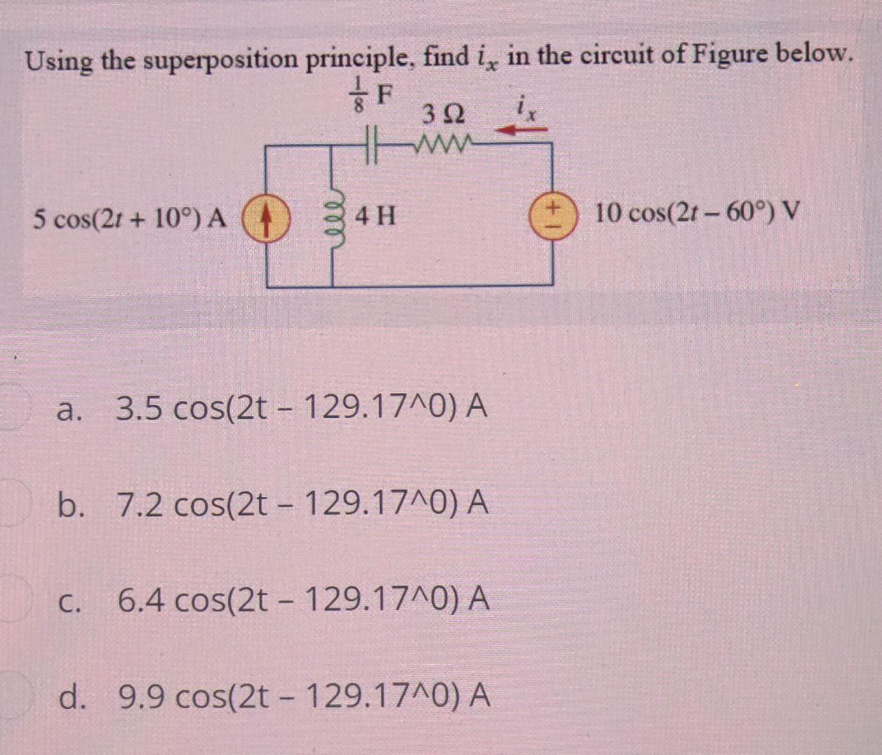 Solved Using the superposition principle, find ix in the | Chegg.com