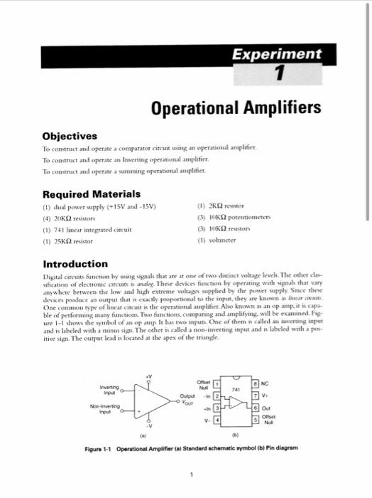 Solved Objectives To construct and opetate a connparator | Chegg.com
