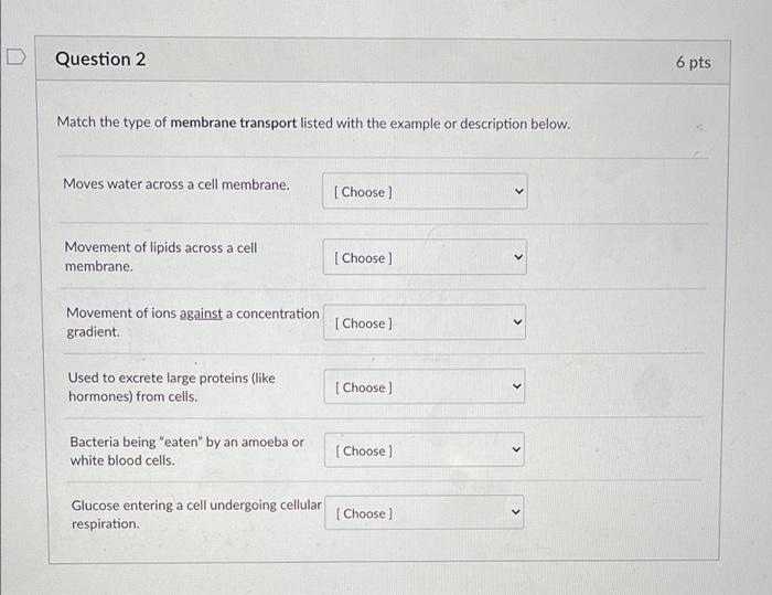 Solved Match each description to the most appropriate | Chegg.com