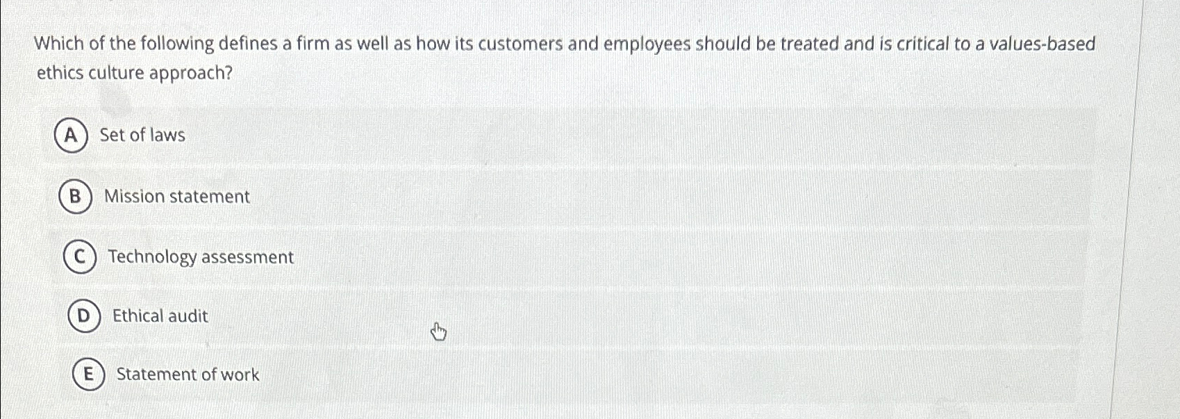Solved Which of the following defines a firm as well as how | Chegg.com