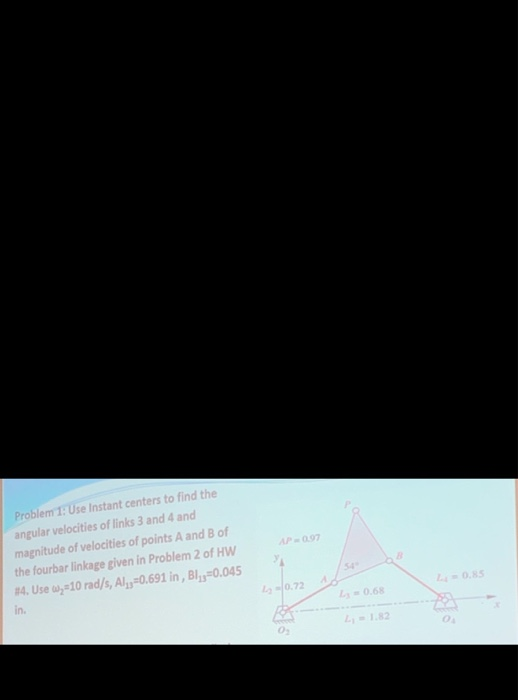 Problem 1: Use Instant centers to find the angular | Chegg.com