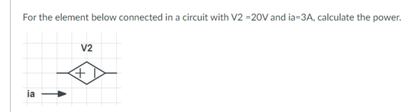 Solved For the element below connected in a circuit with | Chegg.com