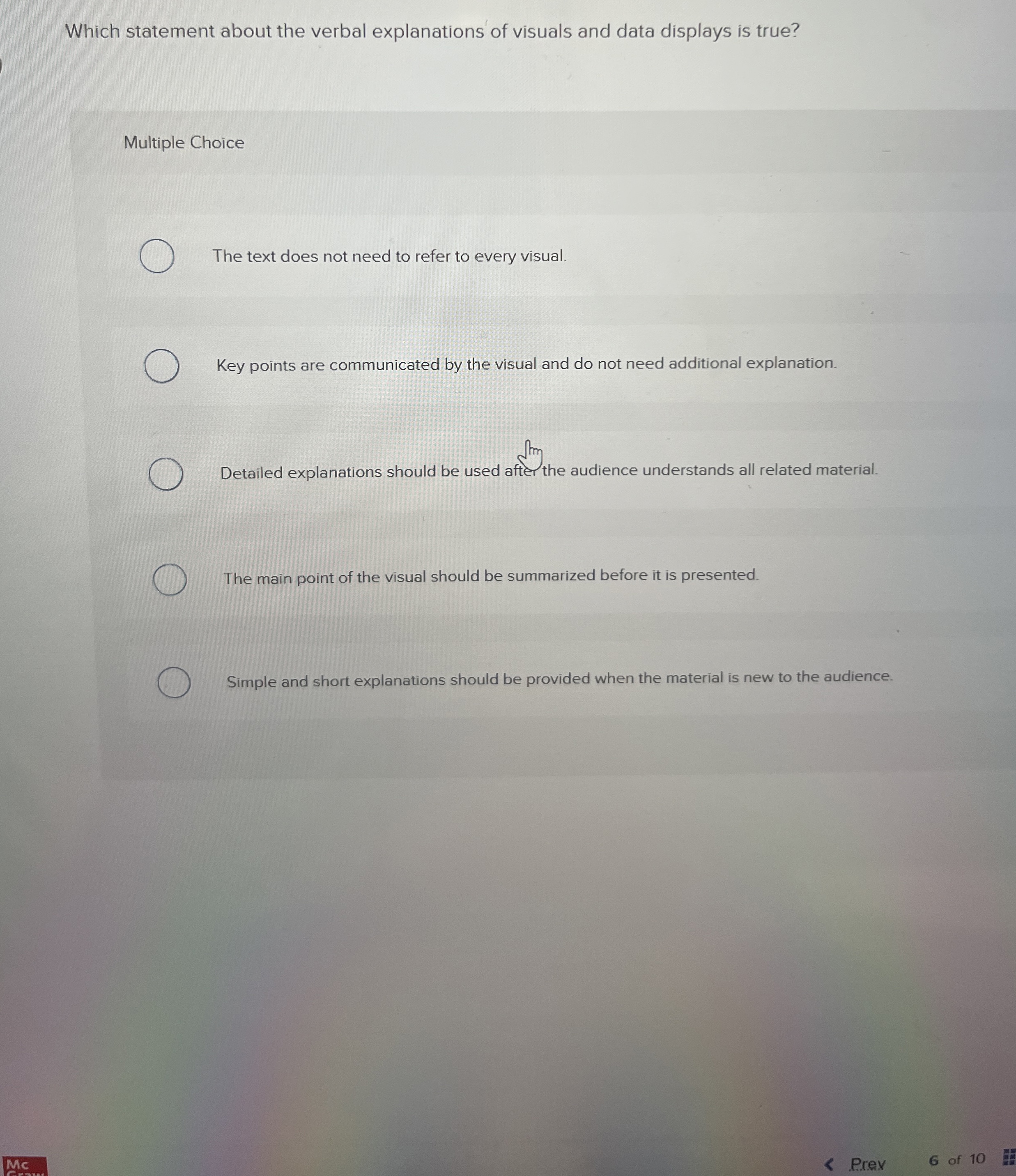 Solved Which statement about the verbal explanations of | Chegg.com