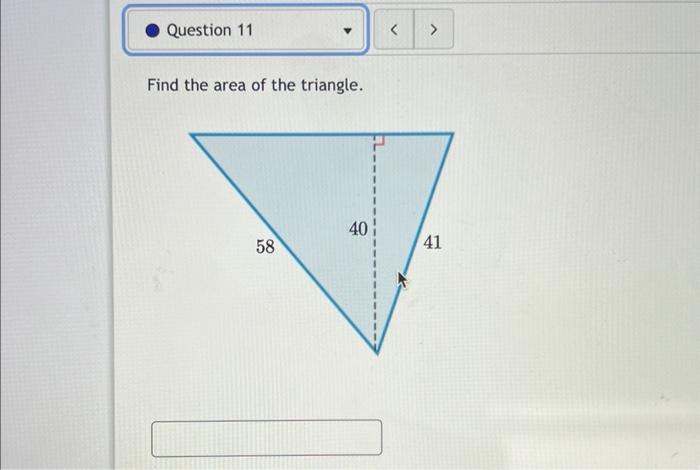 Solved Find the area of the triangle. | Chegg.com