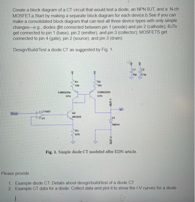 Solved Create a block diagram of a CT circuit that would | Chegg.com