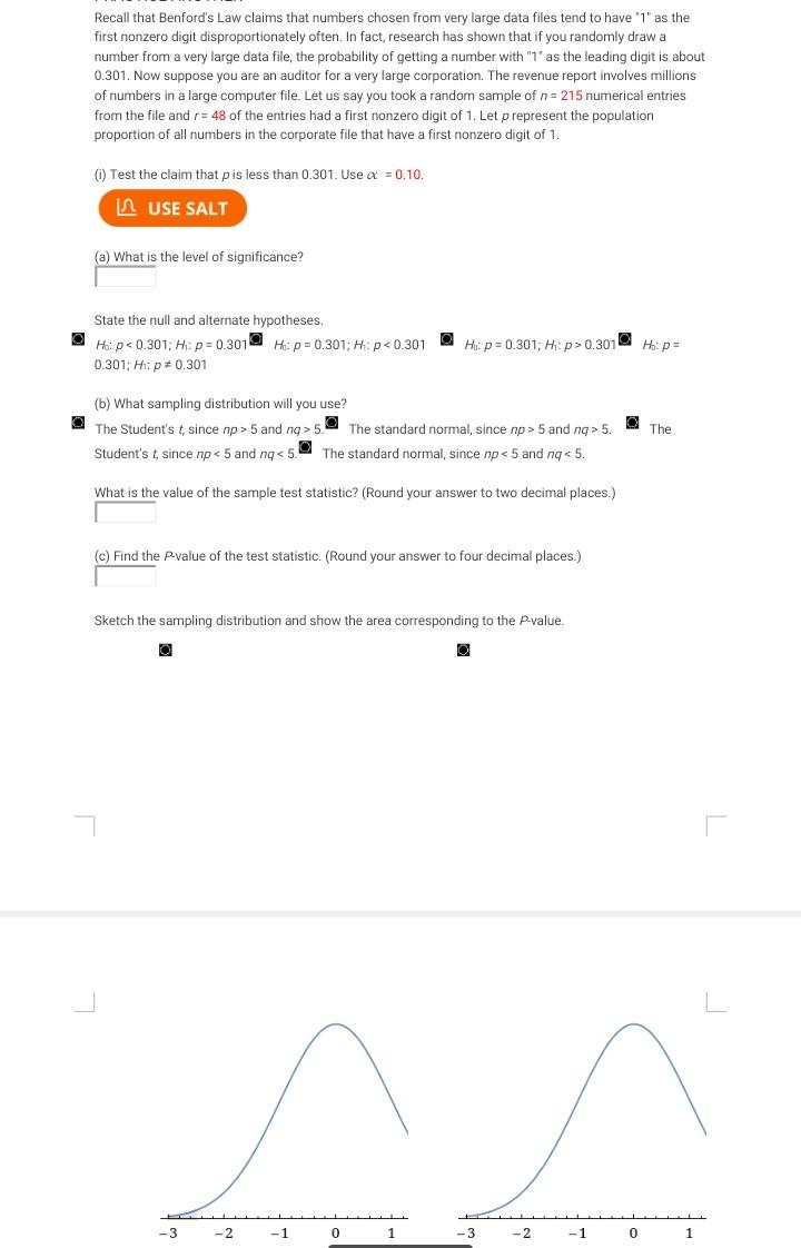 Solved Recall that Benford's Law claims that numbers chosen | Chegg.com