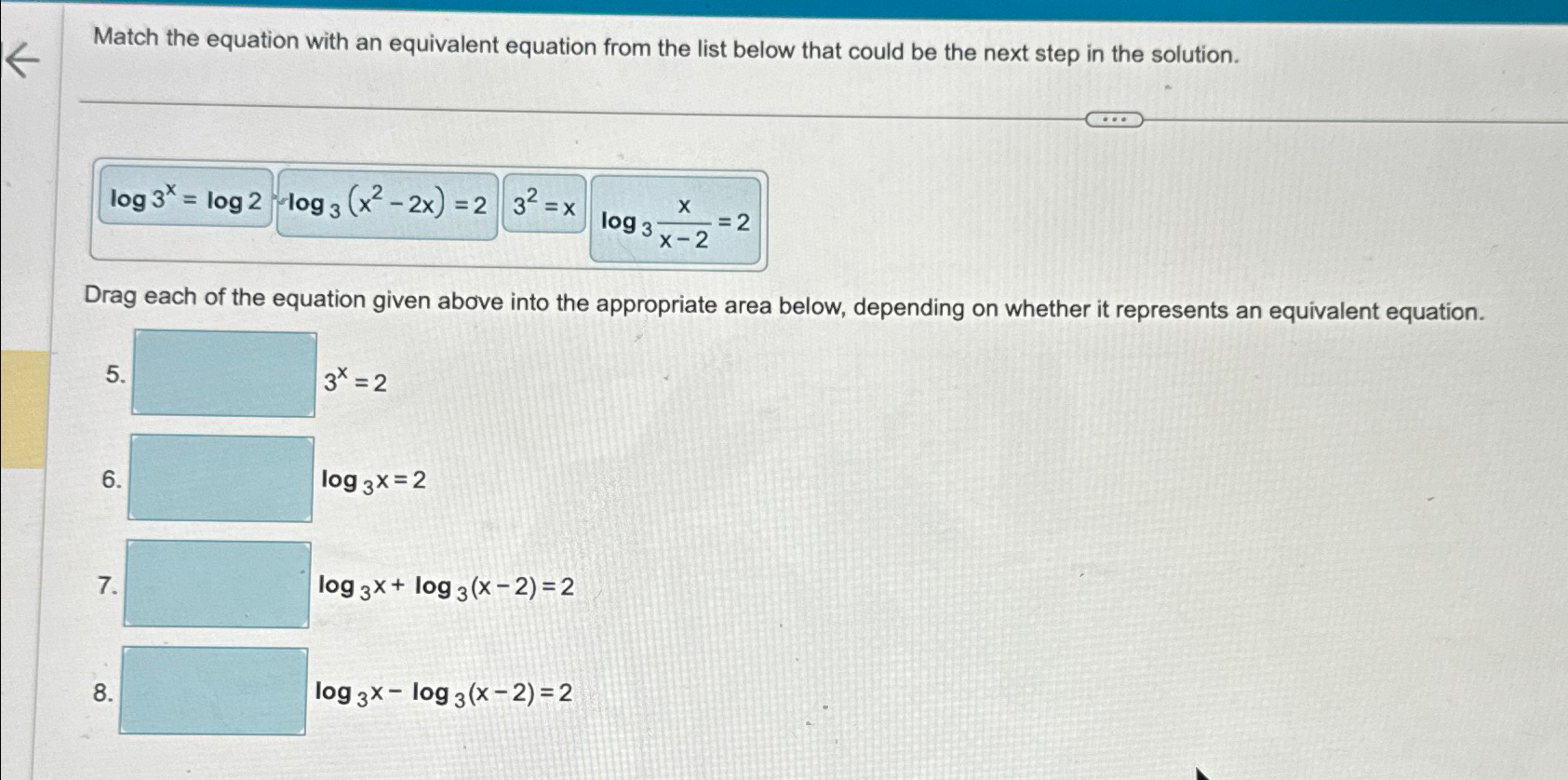 Solved Match the equation with an equivalent equation from | Chegg.com