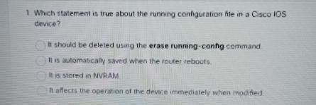 Solved 1 ﻿Which statement is true about the running | Chegg.com