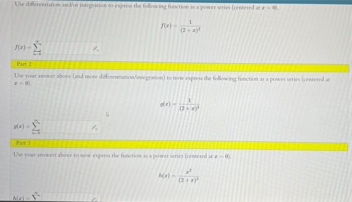 Solved Use differentiation and/or integration to express the | Chegg.com