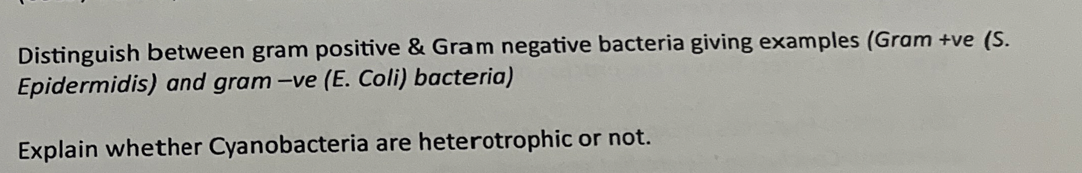 Solved Distinguish between gram positive & Gram negative | Chegg.com