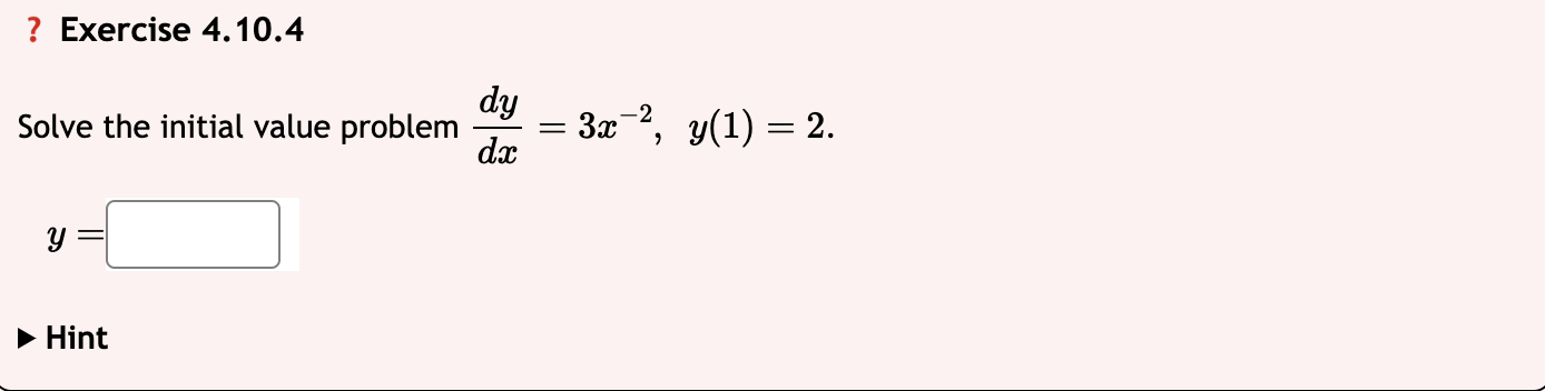 Solved ? ﻿Exercise 4.10.4Solve the initial value problem | Chegg.com