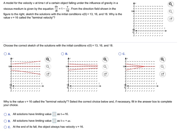 Solved A model for the velocity v at time t of a certain | Chegg.com