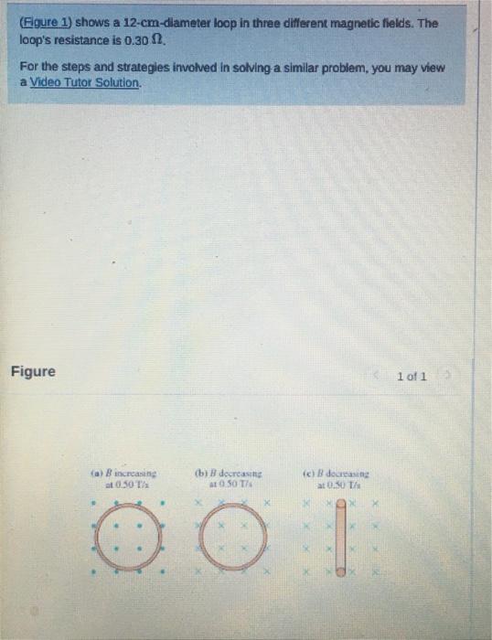 Solved (Eggure 1) shows a 12-cm-diameter loop in three | Chegg.com
