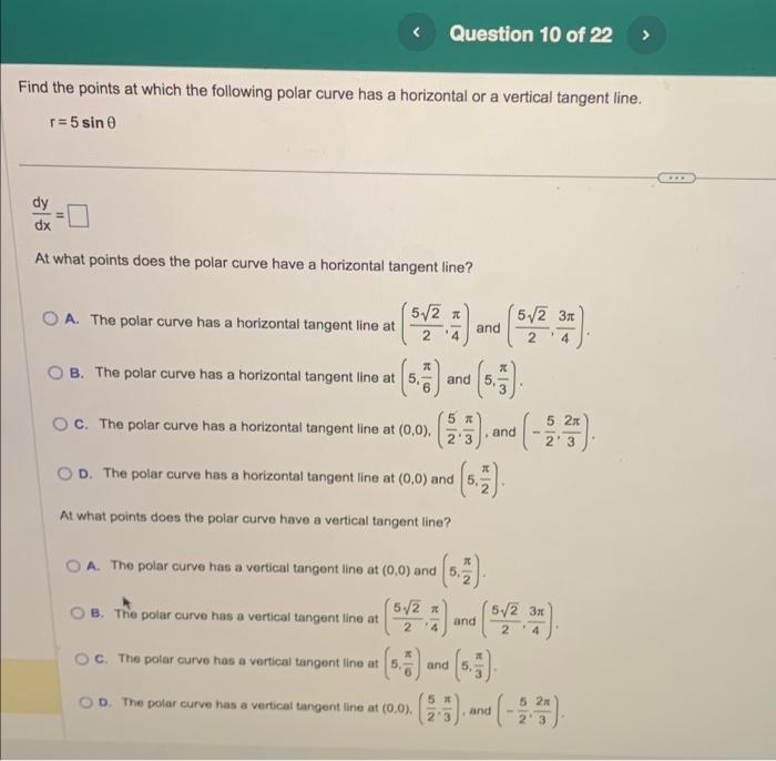 Solved Find the points at which the following polar curve | Chegg.com