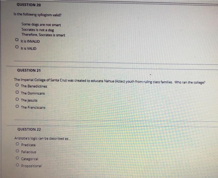 Solved QUESTION 7 Is the following syllogism valid? Some A | Chegg.com