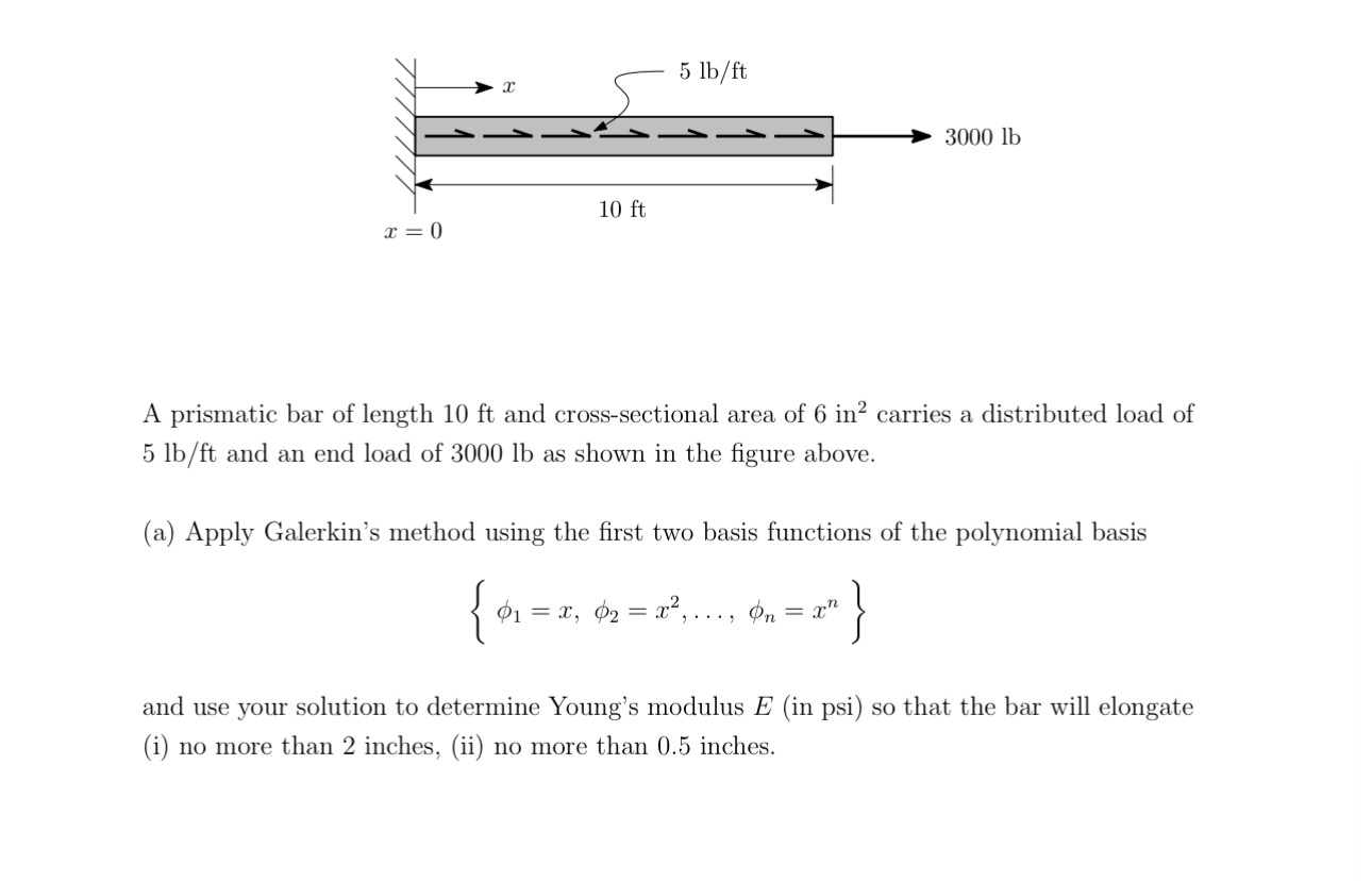 Solved Need answers in young modulus E (in psi) ﻿with | Chegg.com