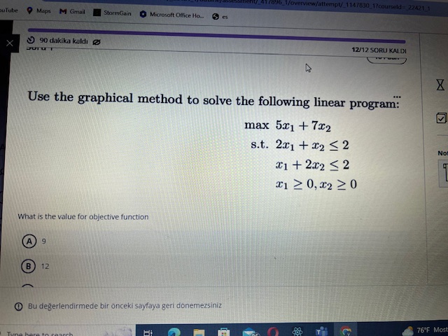 Solved Use the graphical method to solve the following | Chegg.com