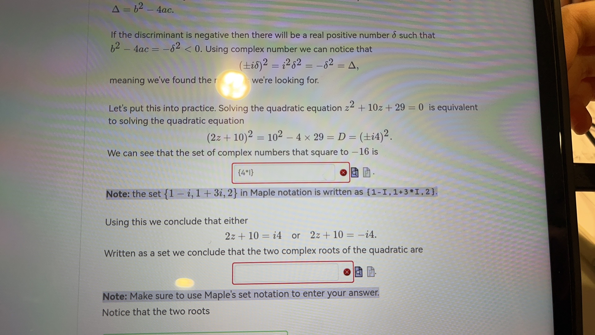 Solved code class="asciimath">\Delta =b^(2)-4ac If the | Chegg.com