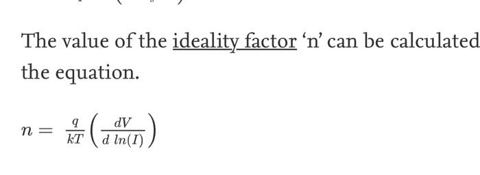 Solved The saturation current is given by, | Chegg.com