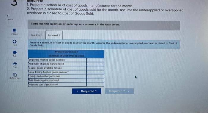Solved Exercise 3-3 (Algo) Schedules of Cost of Goods | Chegg.com