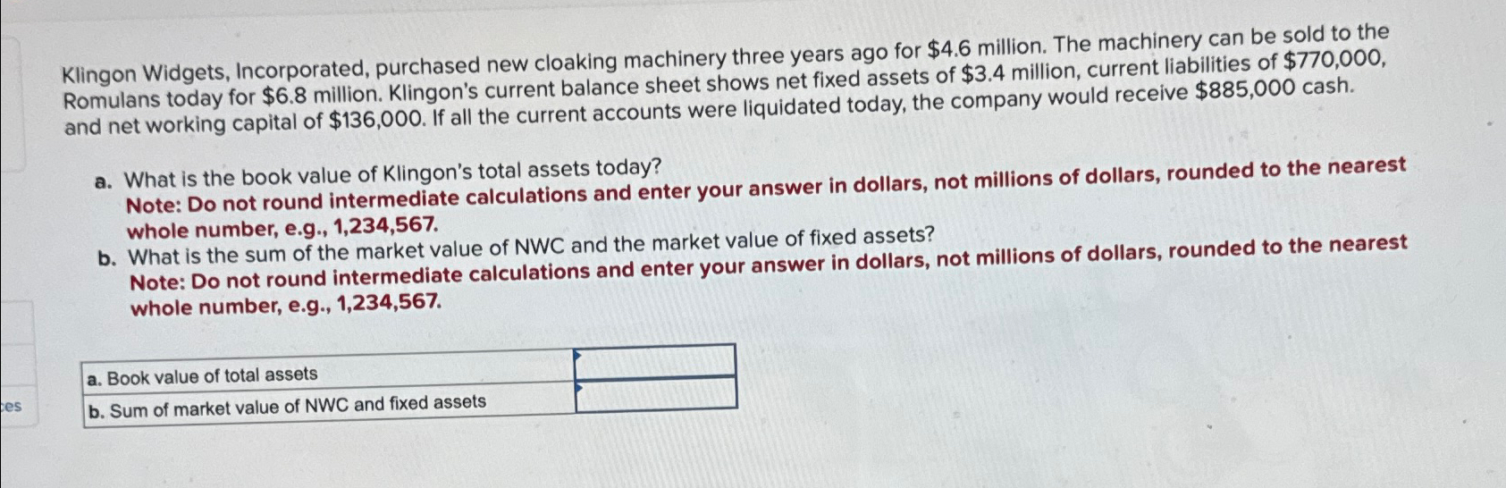 Solved Klingon Widgets, Incorporated, purchased new cloaking | Chegg.com