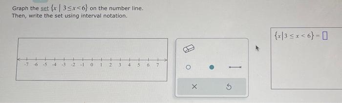Solved Graph the set {x∣3≤x