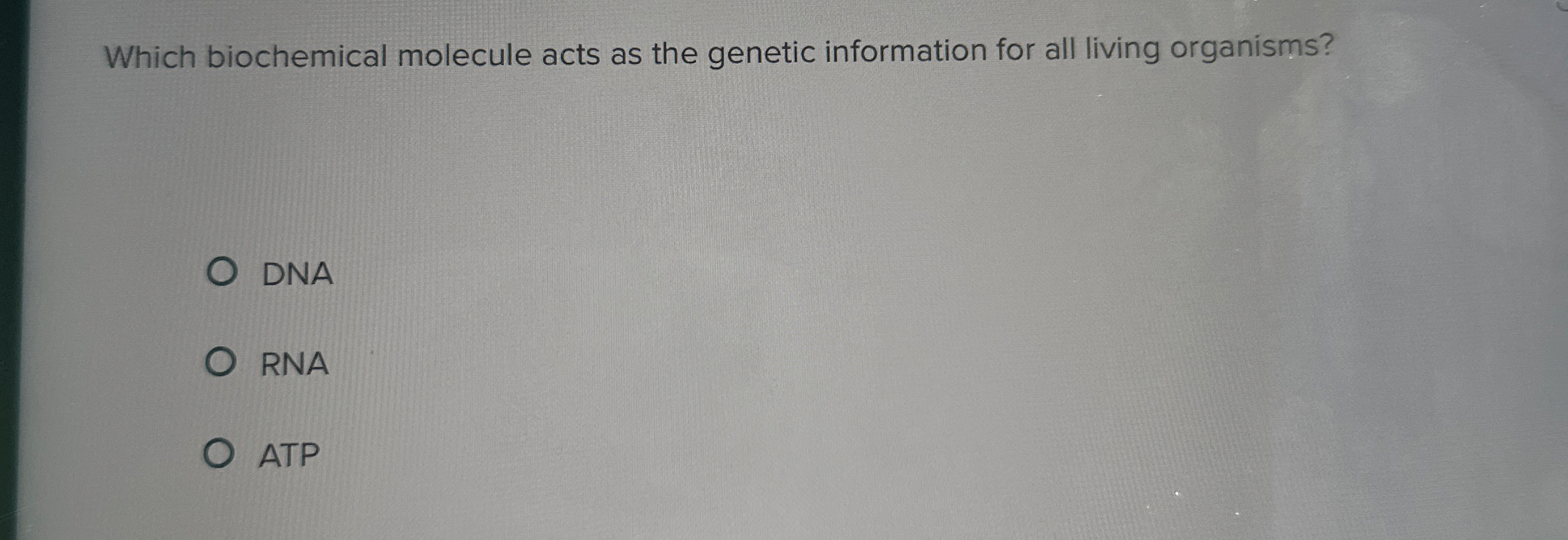 Solved Which biochemical molecule acts as the genetic | Chegg.com