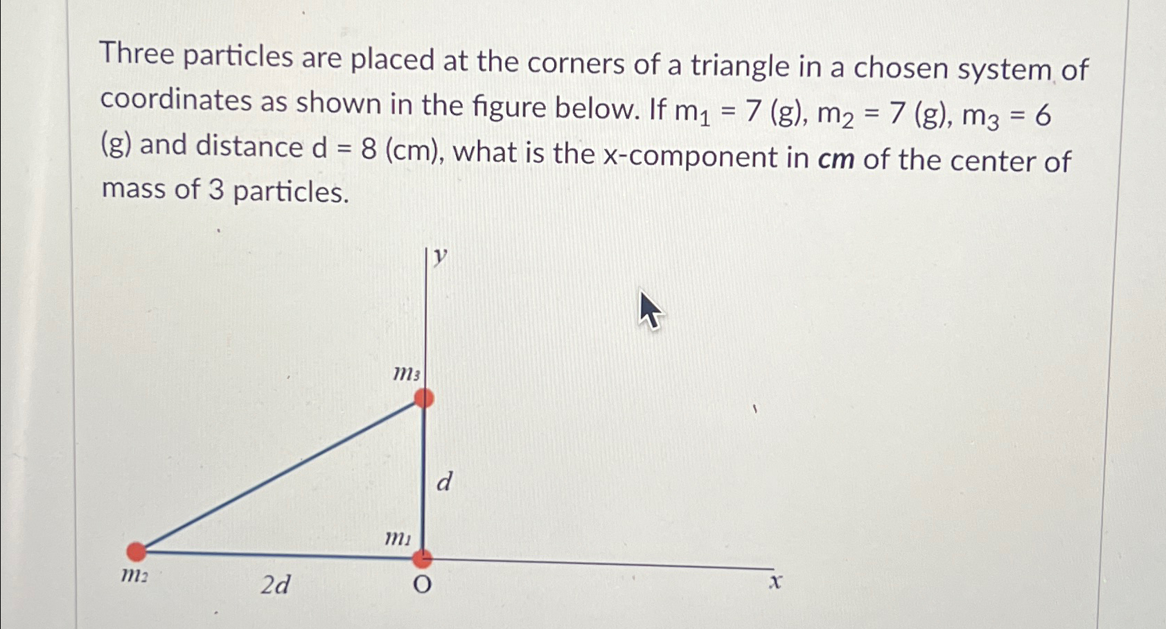 Solved Three particles are placed at the corners of a | Chegg.com